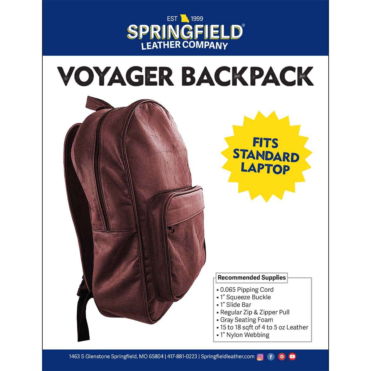 Voyager Backpack Pattern - Digital – Springfield Leather Co