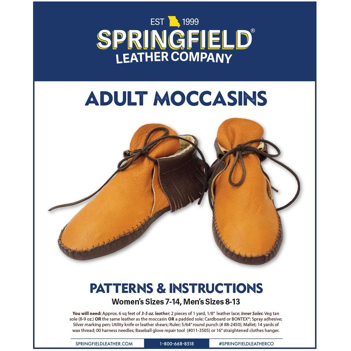 Adult Moccasin Patterns - Digital – Springfield Leather Co