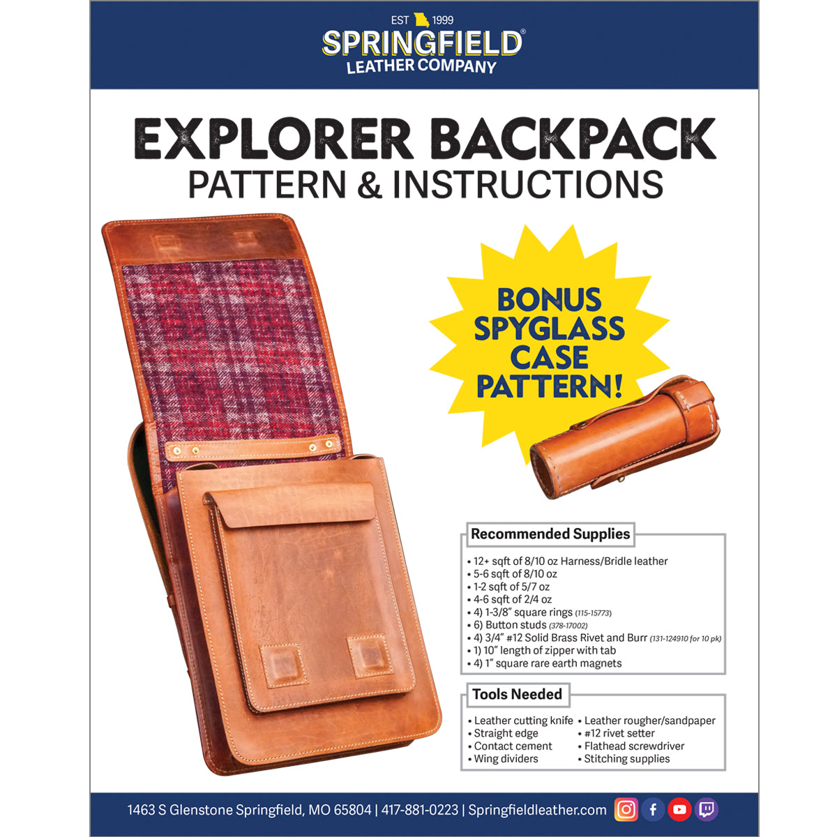 Explorer Backpack Pattern | Springfield Leather – Springfield Leather Co